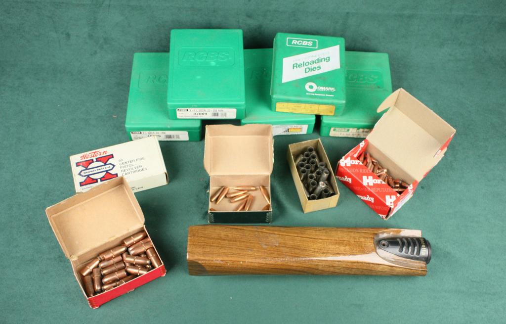 Bonanza lot of lead bullets, brass casings and reloading dies; bullets ...