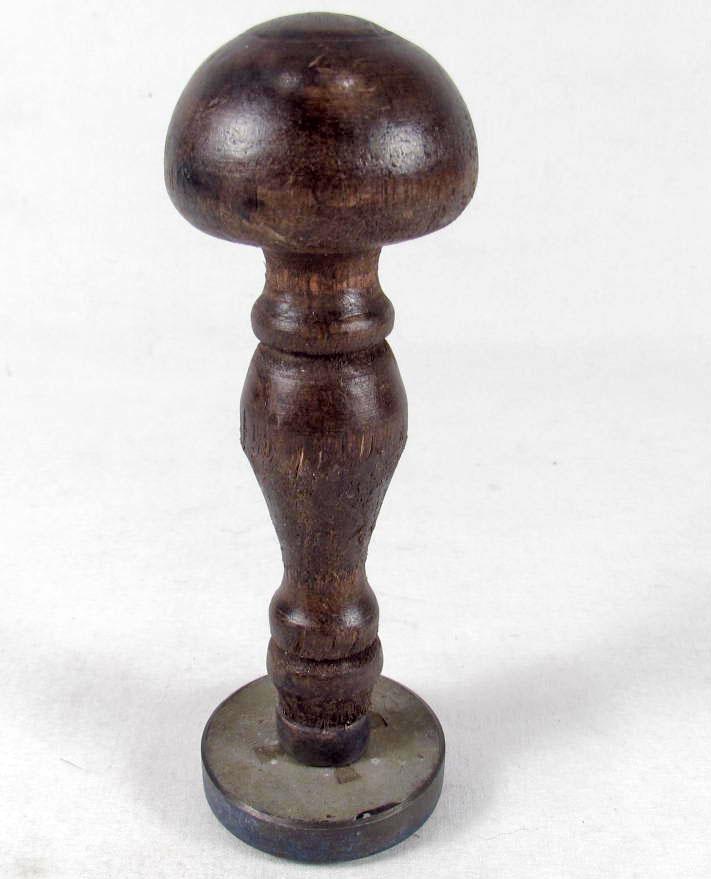 GERMAN NAZI SS RUBBER STAMP W/ WOOD HANDLE