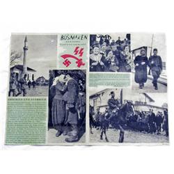 GERMAN NAZI POSTER PROMOTING BOSNIAN SS VOLUNTEERS