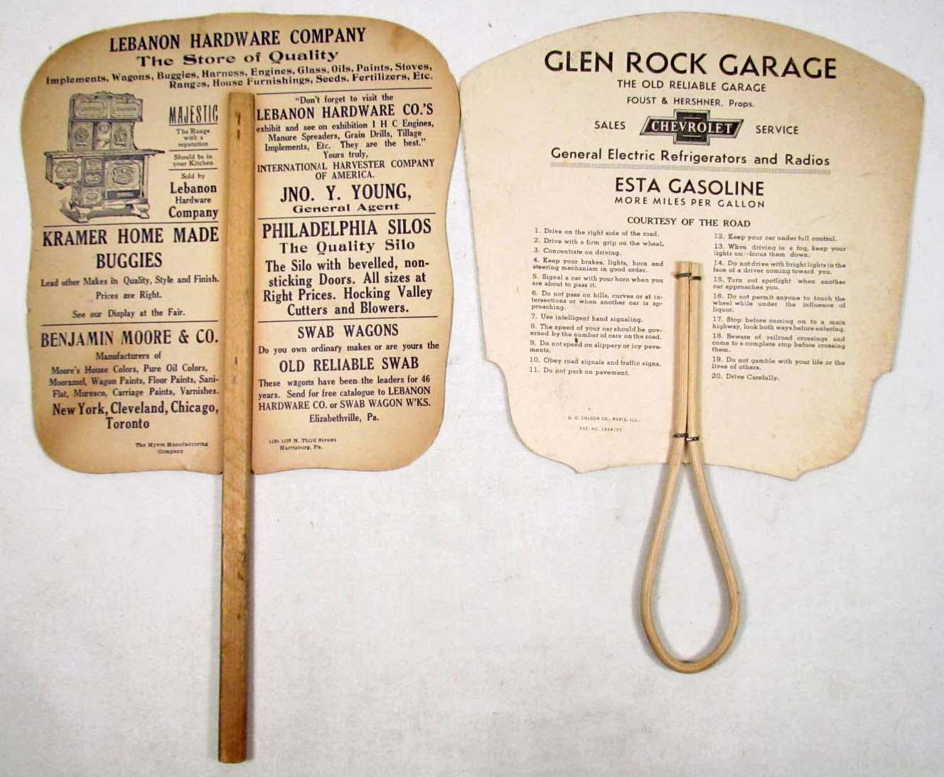 LOT OF 4 VINTAGE ADVERTISING FANS