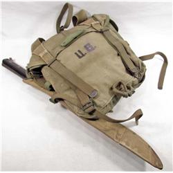 US WW2 ARMY MILITARY FIELD BACK PACK W/ MACHETE