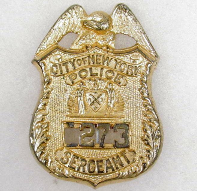 OBSOLETE CITY OF NEW YORK POLICE SERGEANT NO. 273 LAW BADGE