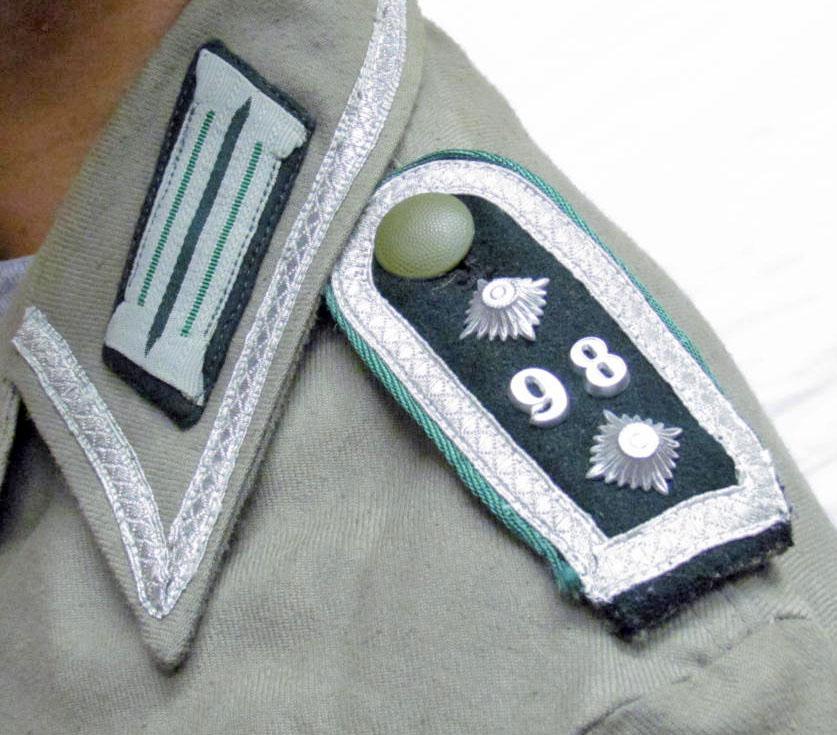 GERMAN NAZI UNIFORM JACKET W/ SHOULDER BOARDS, COLLAR TABS, AND PATCHES