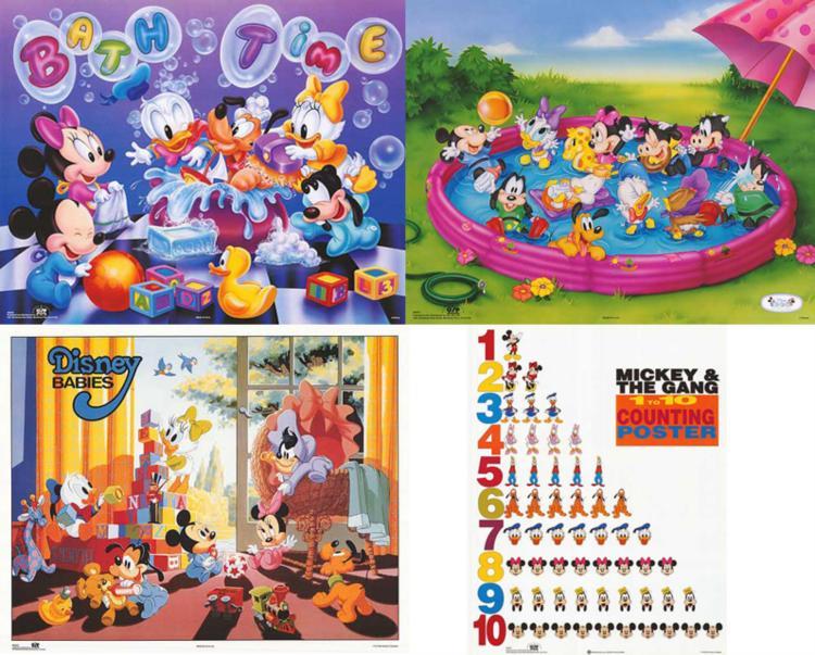 4 Disney Prints: Mickey Mouse Babies, Counting