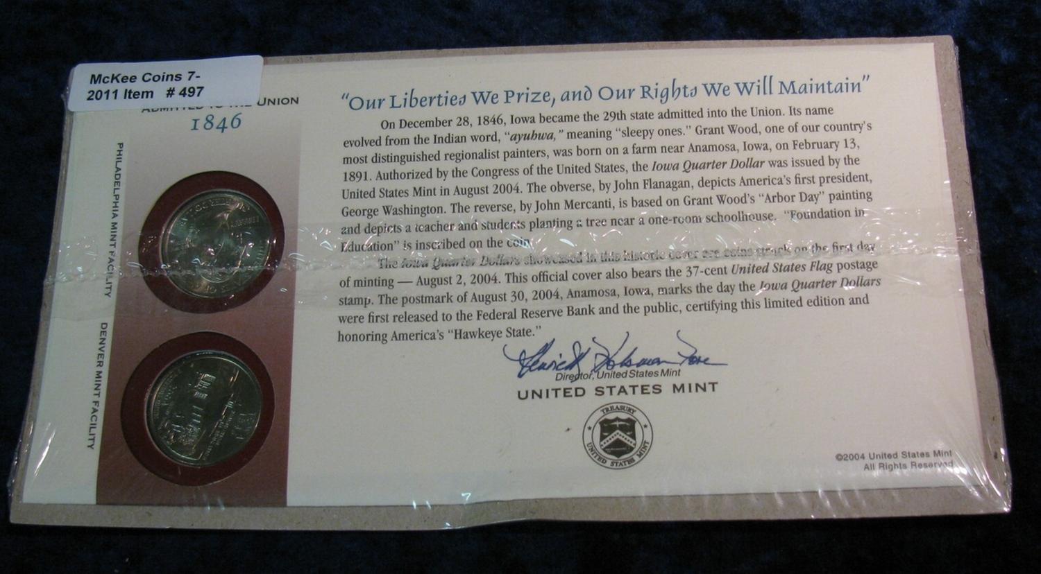 497. 2004 P & D Iowa Statehood Quarter Set in