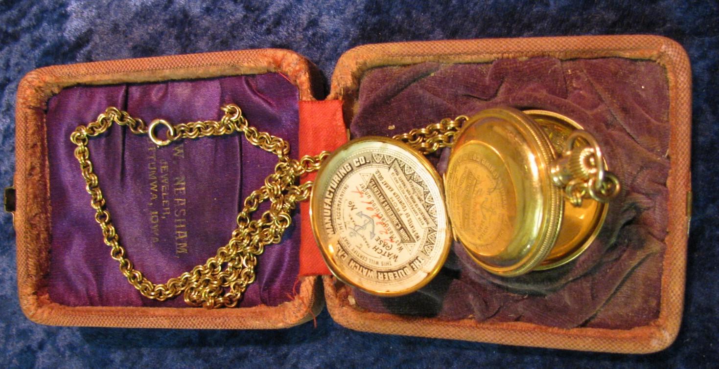 676. Ladies Closed Face Pocket Watch on Neck chain.