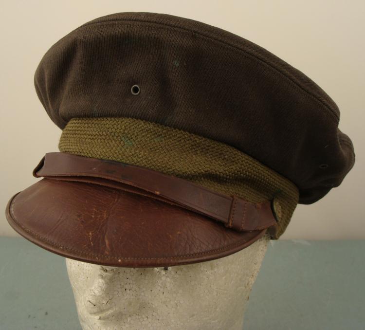 WWII US Air Force Wool Crush Cap Leather Visor USAF