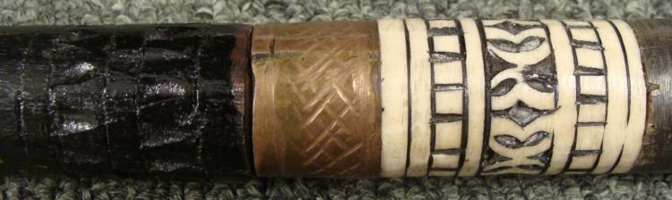 EXOTIC VINTAGE SWORD CANE w/ IVORY/BONE INLAY