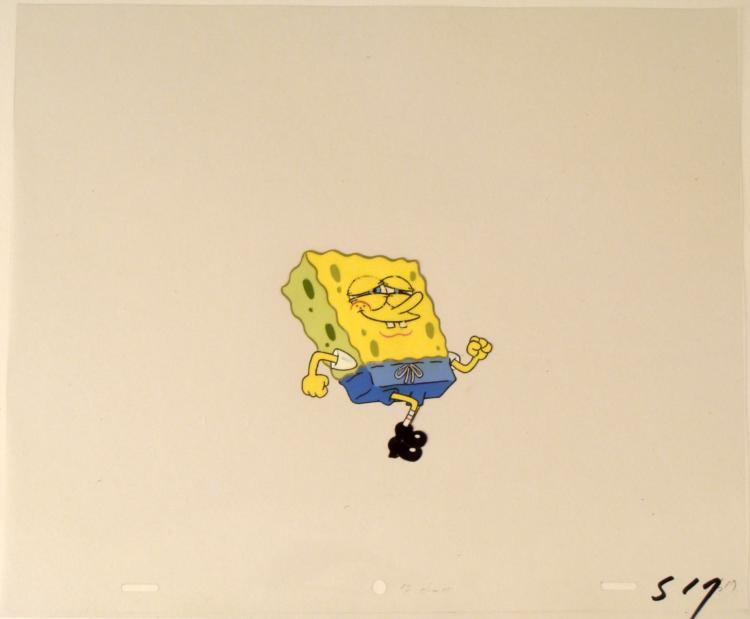 Casual Walk Original Animation Art SpongeBob Cel Squint