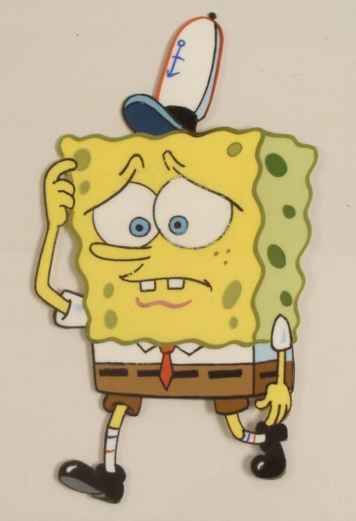 Has Hand On Head Original SpongeBob Art Cel Animation