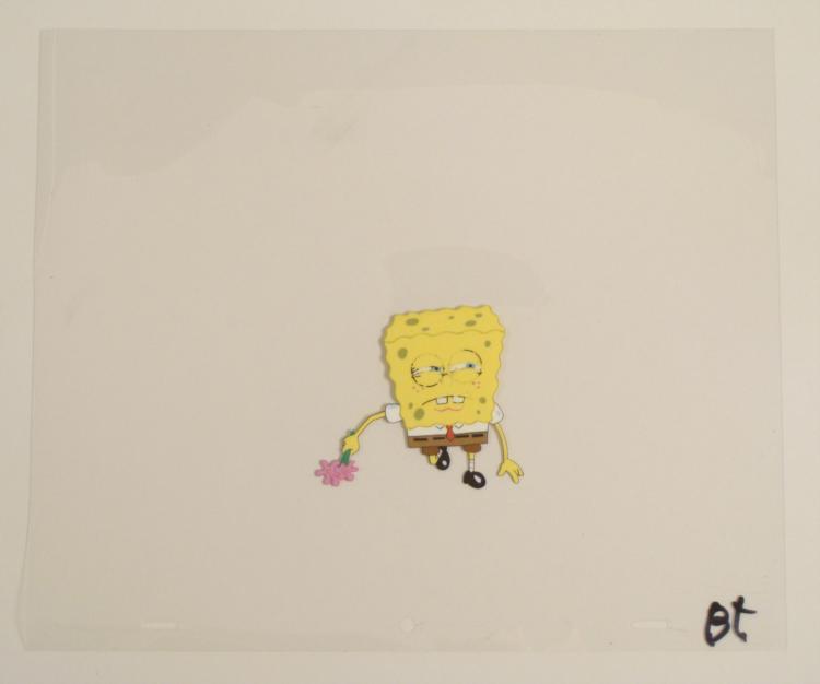 Production SpongeBob Art Cel Original Squinting Face