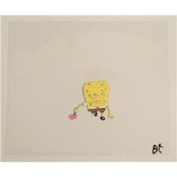 Production SpongeBob Art Cel Original Squinting Face