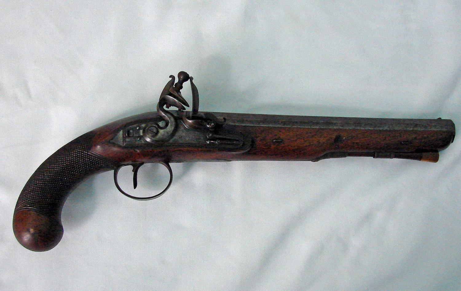 J. Probin Marked Flintlock Pistol Lock plate