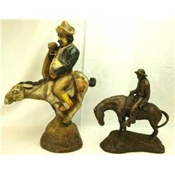 Collection of 2 chalkware statues