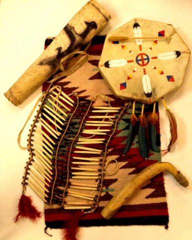 Collection of 6 contemporary Native American items