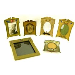 Collection of 6 antique military picture frames.