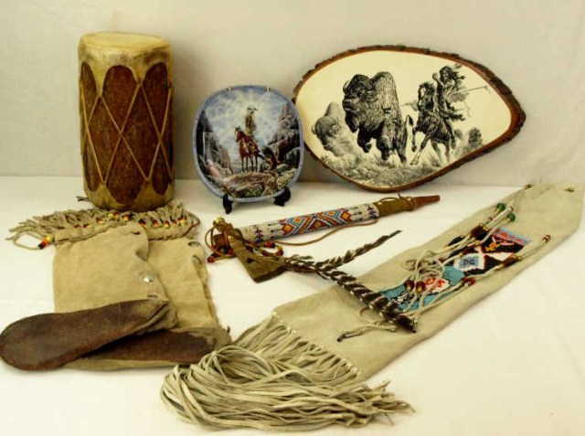 Collection of 6 contemporary Native American items