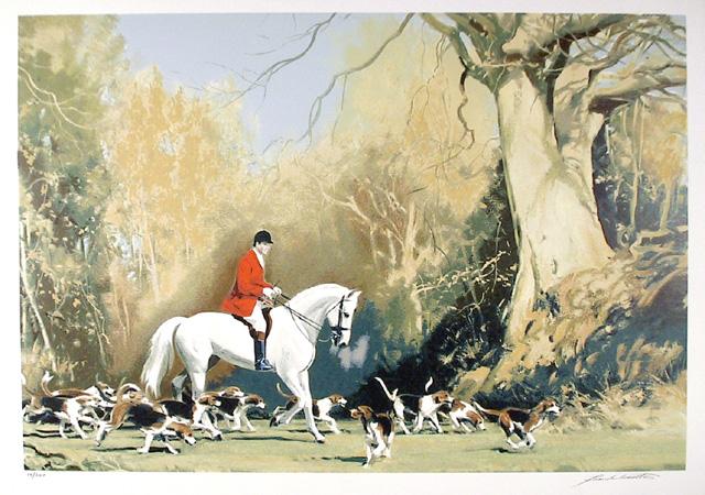 Frank Wootton, Drawing the Wood, Lithograph