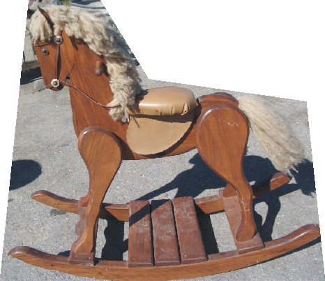 Large wooden rocking horse