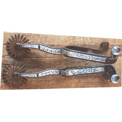 Buermann silver inlaid long shank spurs