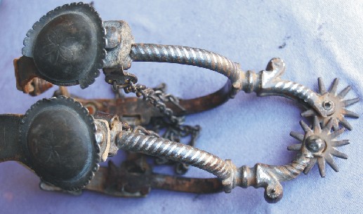 1800's silver inlaid Calif style spurs