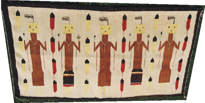 Navajo 1930-40's Yei pattern blanket