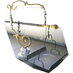 ornate antique scales with marble base