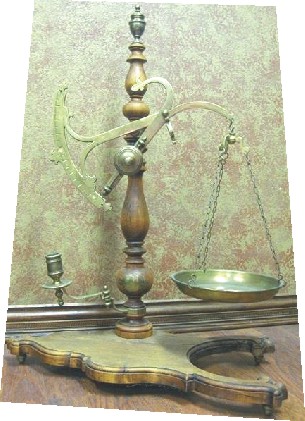 ornate antique balance scales