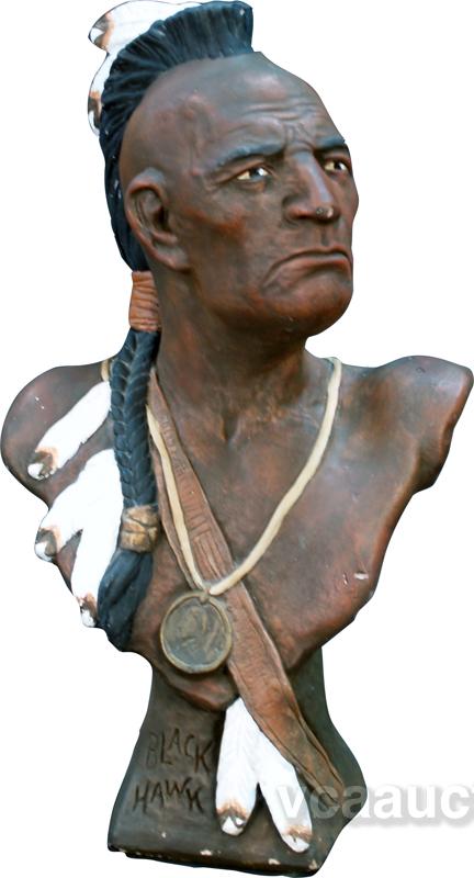 Plaster "Black Hawk" Indian Bust