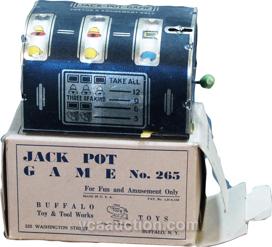 Vintage Tin "Jack-Pot-Game" Mini Slot Machine Toy