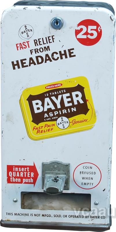 25 Cent Wall Mount Metal Bayer Aspirin Vending Machine