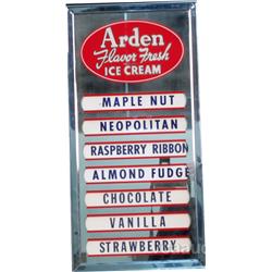 Vintage Wall Mount Metal & Glass "Arden Ice Cream" Flav