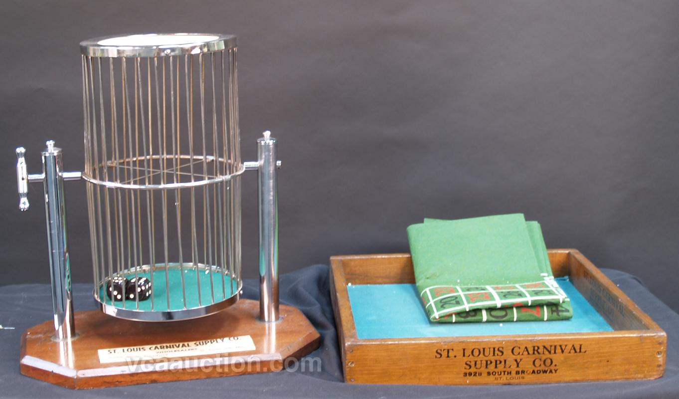 Vintage Countertop Chuck-O-Luck Cage & Layout