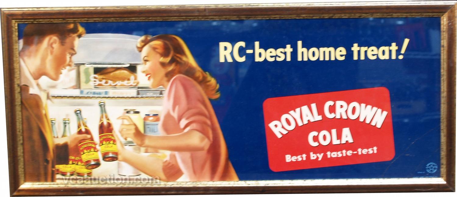 Vintage Royal Crown Cola Cardboard Advertisement Sign