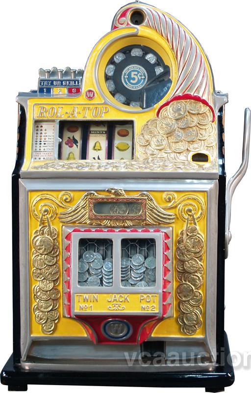 5 Cent Watling Rol-A-Top Coin Front Twin Jackpot Slot M