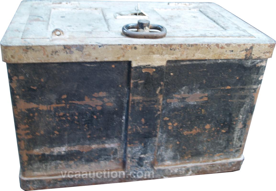 Large All Original Cast-Iron Strong Box