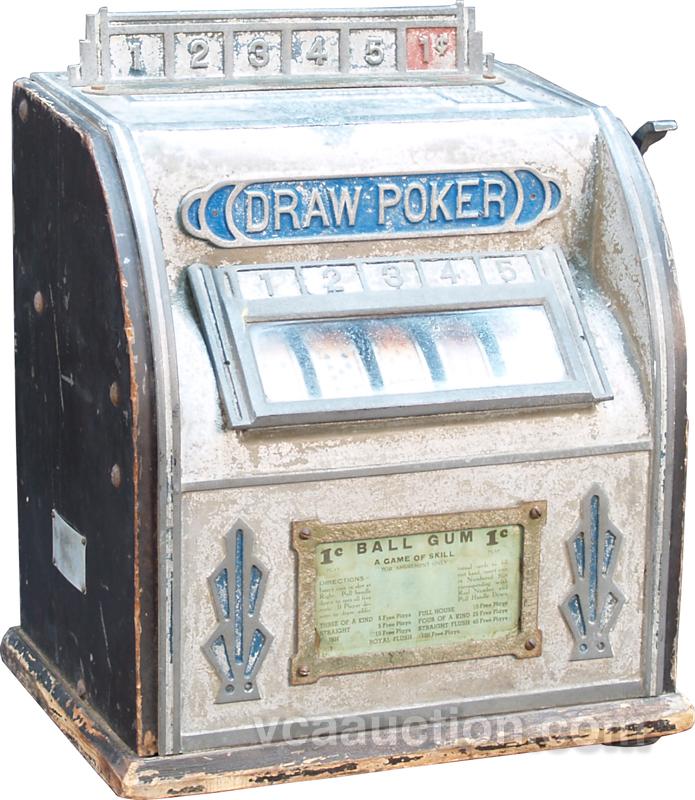 1 Cent Countertop "Draw Poker" 5-Reel Poker Hand Trade