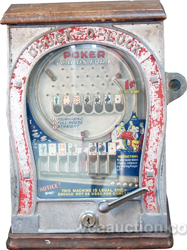 1 Cent Countertop "Chuck-O-Luck" Flip Ball Poker Hand S