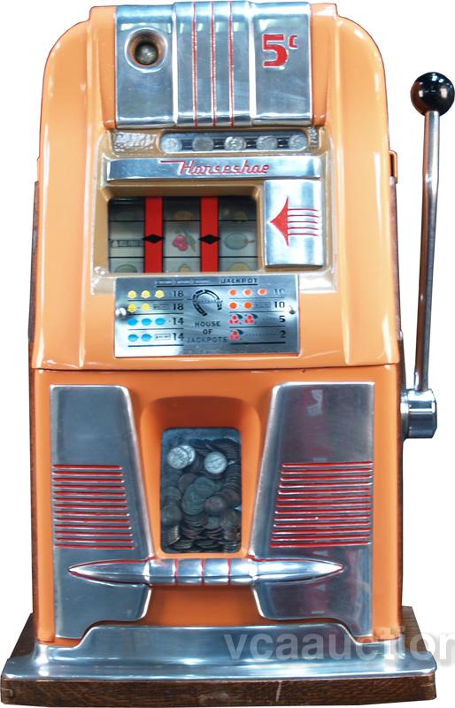 5 Cent Mills Hi-Top "Horseshoe" Jackpot Slot Machine