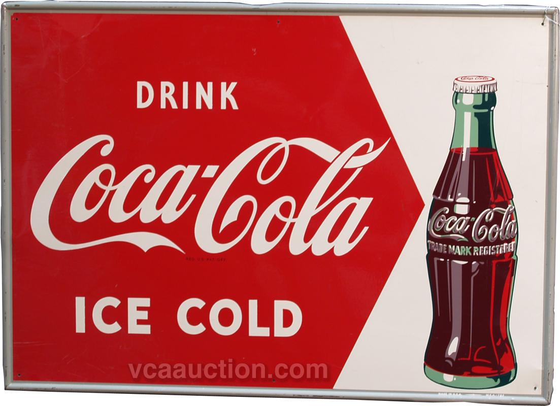 Drink Coca Cola Ice Cold Self Framed Tin Sign