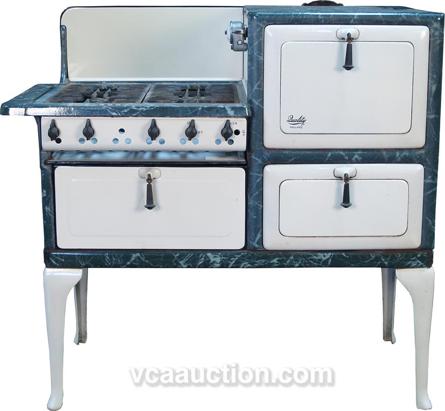Vintage Metal & Porcelain Kitchen Gas Range By Quality