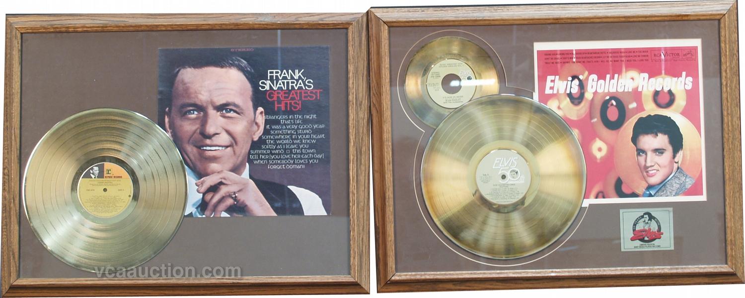 Lot Of 2 Gold Record Album Display Frames: