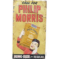 Call For "Philip Morris" Embossed Tin Sign