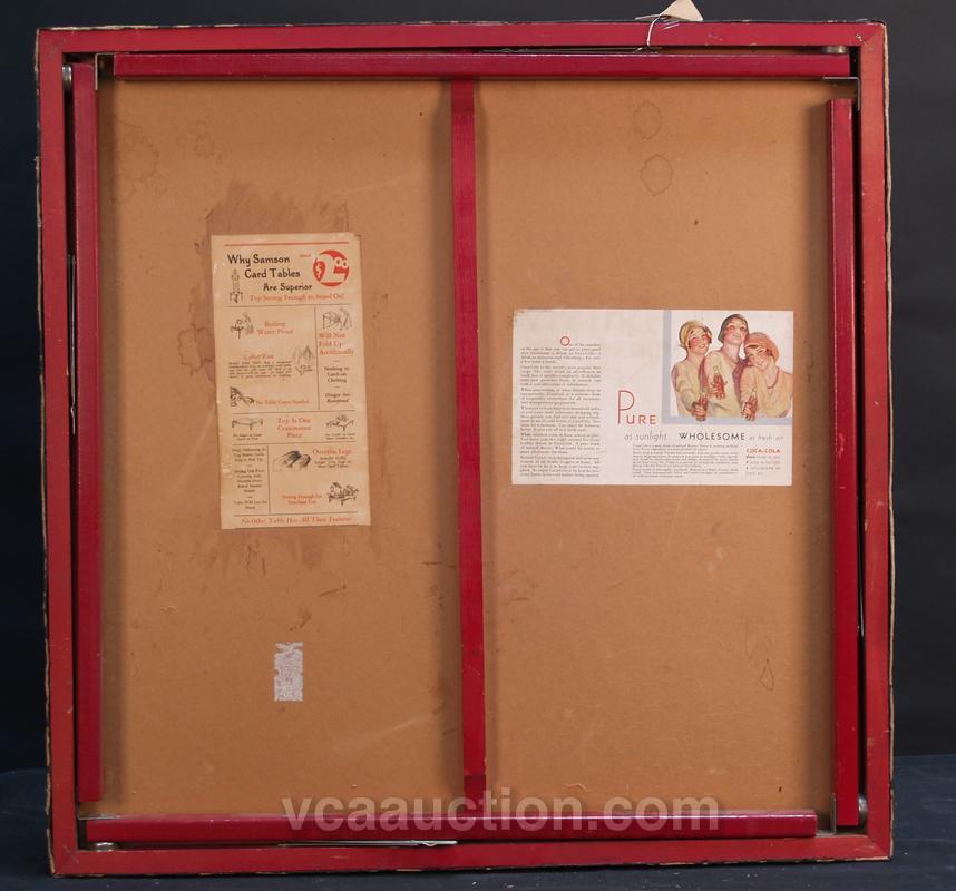 Vintage Original Coca Cola Folding Card Table c1922