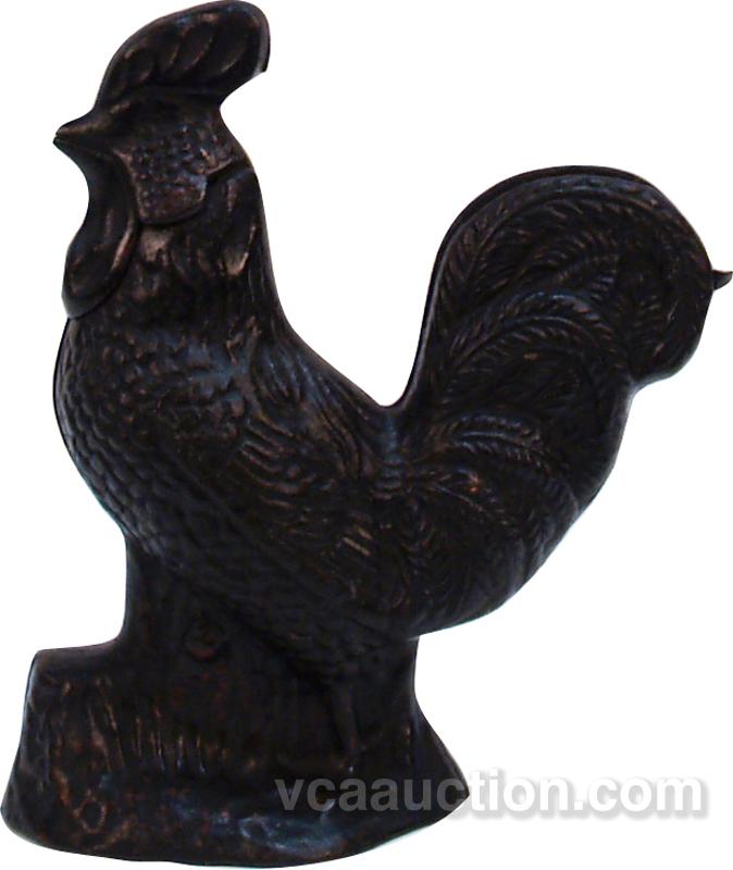 Antique Cast-Iron Countertop Rooster Figural Mechanic