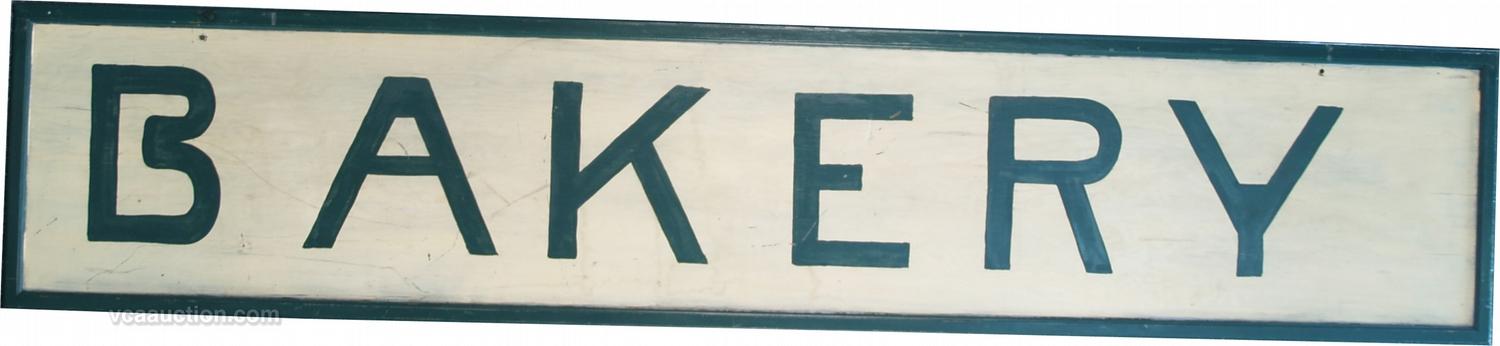 Large Vintage Wooden Hand-Painted "BAKERY" Sign