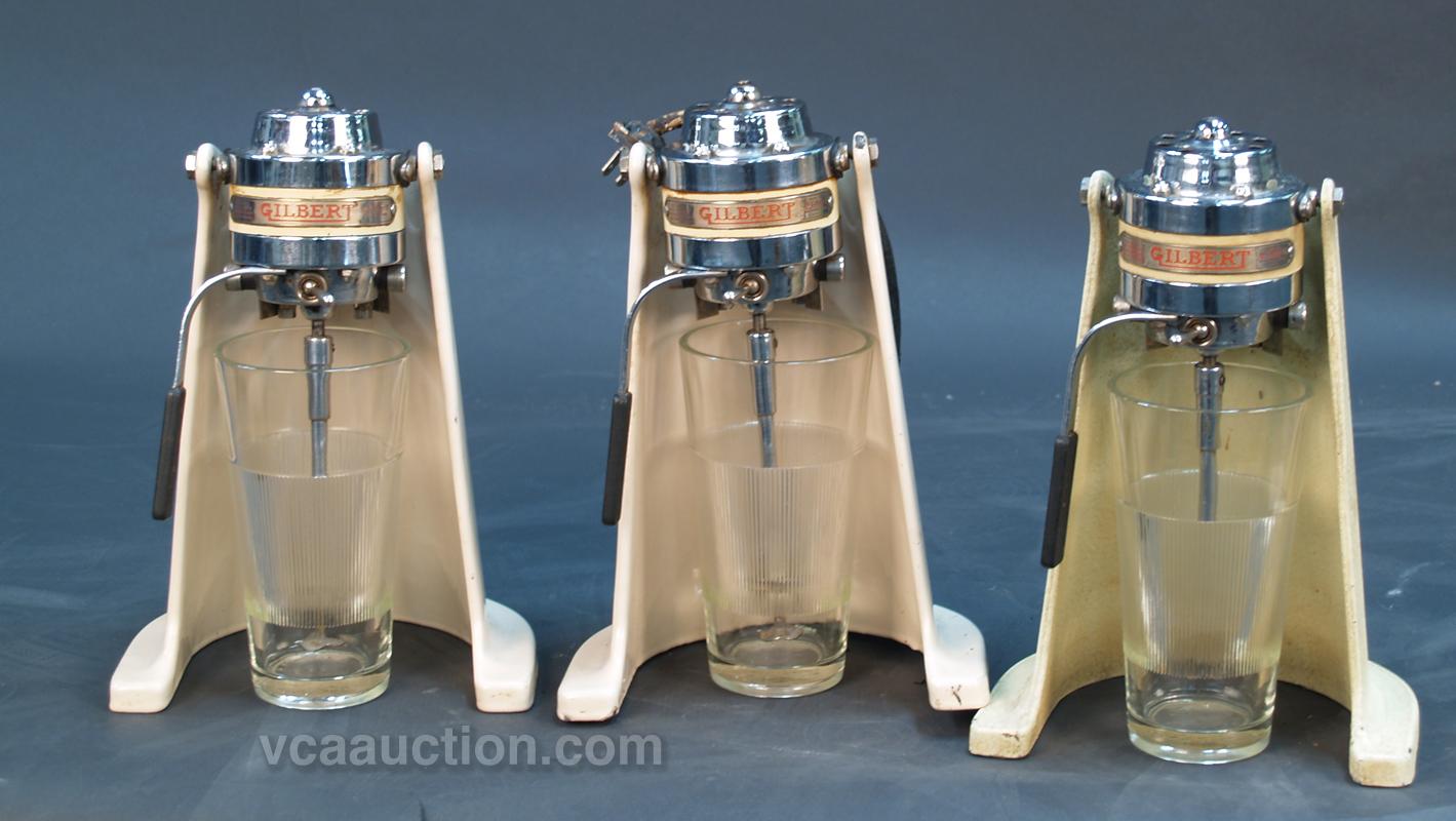 Lot Of 3 Early Countertop Gilbert Malt/Shake Mixers