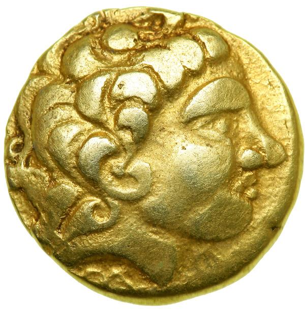 Celtic Coinage. Northern Gaul. Normandy Region. Gold Quarter Stater (1. ...