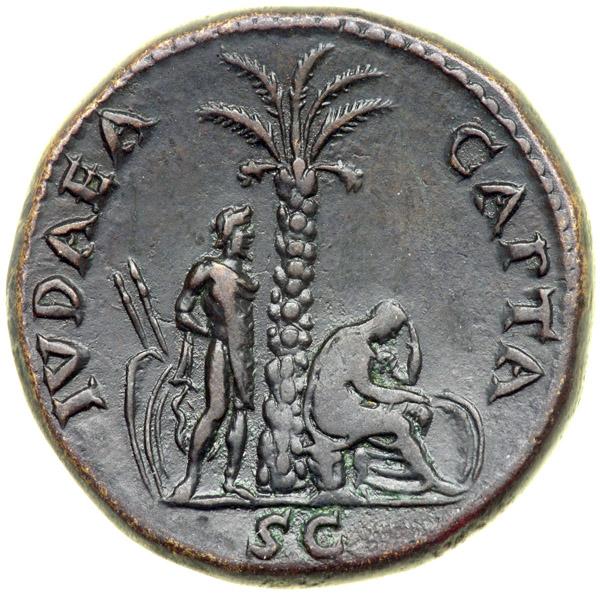 Jewish Coinage. Roman Judaea Capta Series. Vespasian, 69-79 CE. AE ...