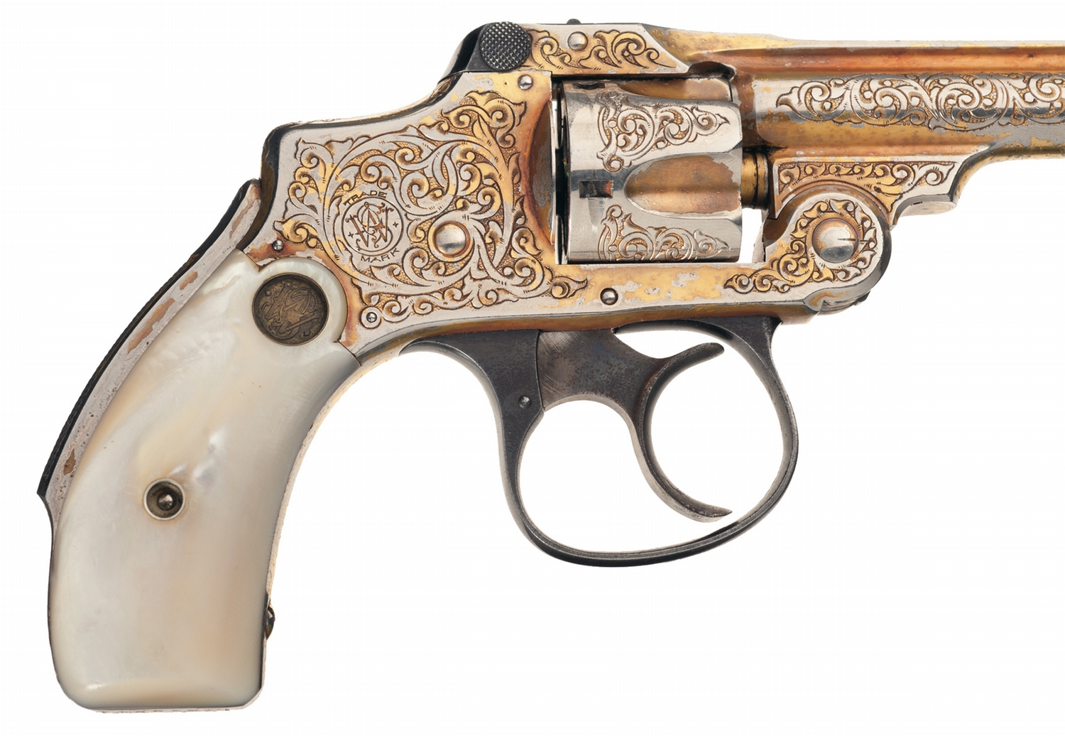 Engraved Gold Plated Smith & Wesson New Departure .32 Safety Hammerless ...
